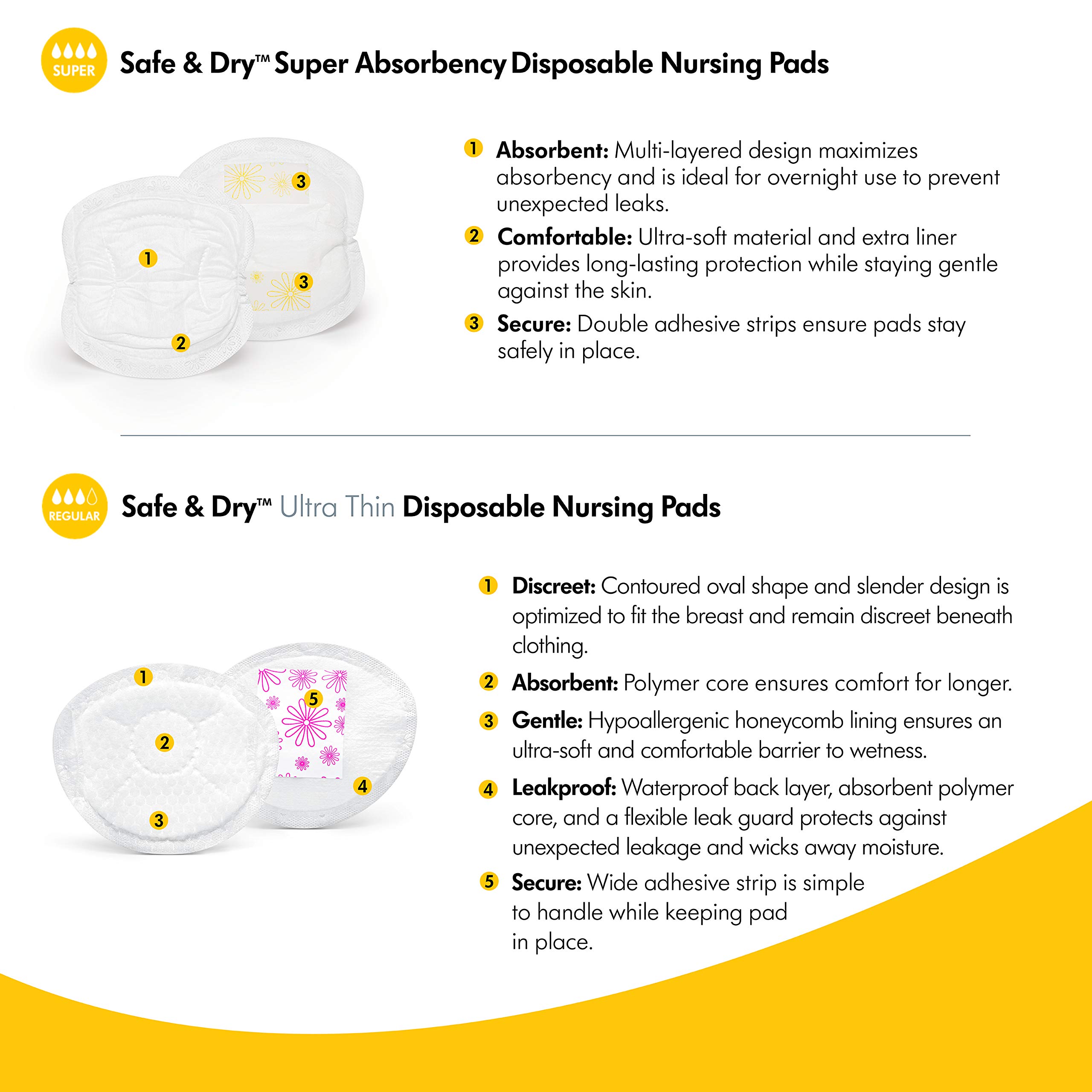 Medela New Harmony Manual Breast Pump with Flex Breast Shield and Ultra Thin Disposable Nursing Pads 120 Count, Single Hand Breastpump, Bra Pads with Leakproof Design, Contoured for Optimal Fit