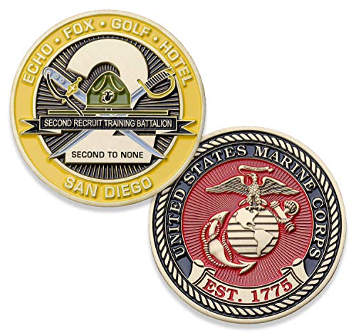 USMC Second Recruit Training Battalion San Diego Challenge Coin - 2nd BN San Diego - Marine Corps Training Military Coins - Designed by Marines for Marines - Officially License
