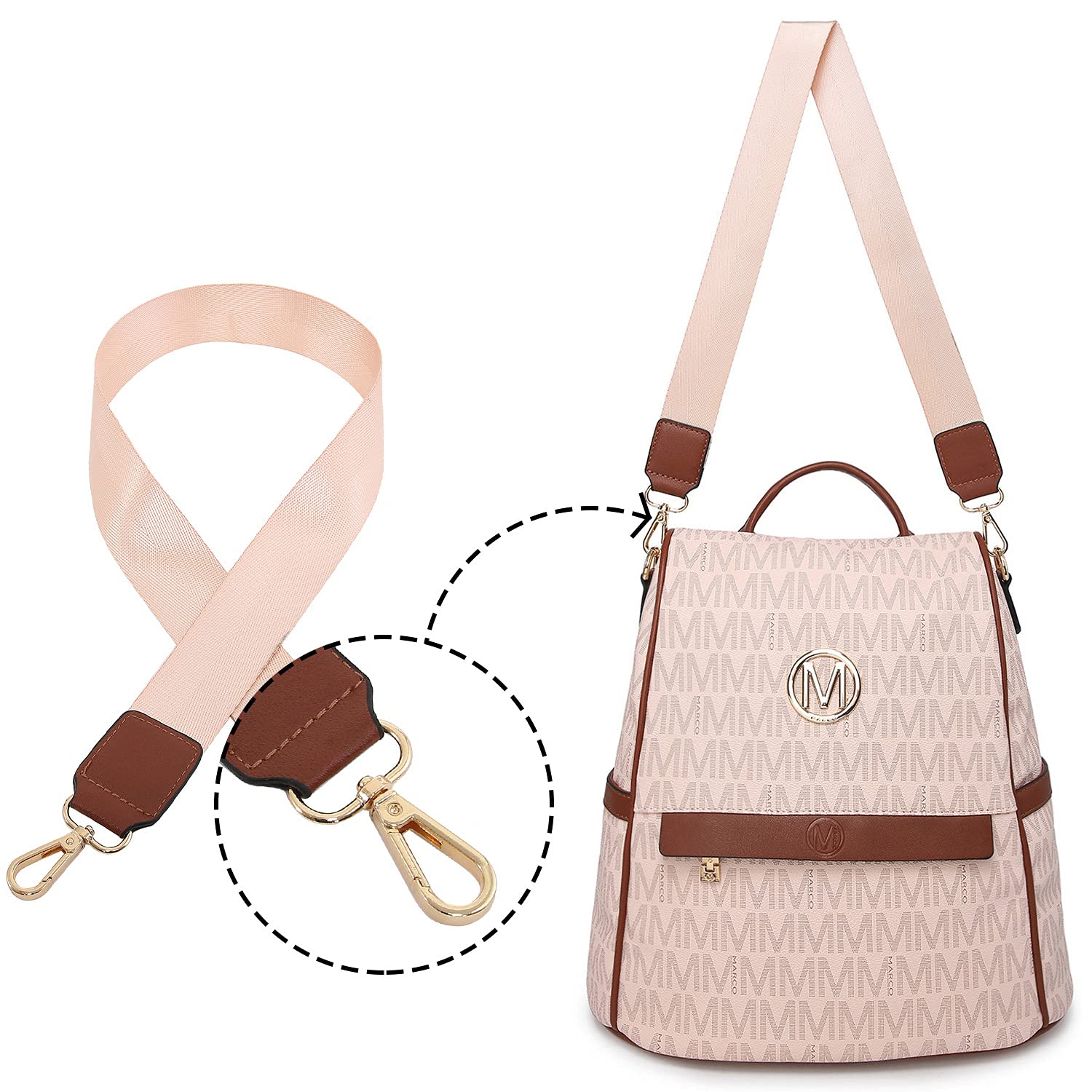 MKP Women Fashion Backpack Handbags with Matching Wallet