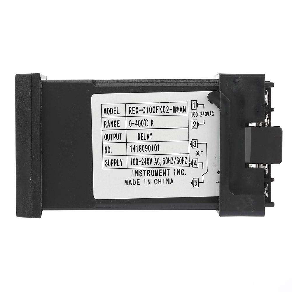 REX-C100 Temperature Controller, REX-C100FK02-M*an PID Digital Temperature Controller Relay Output Thermostat AC 250V Temperature Control Switch