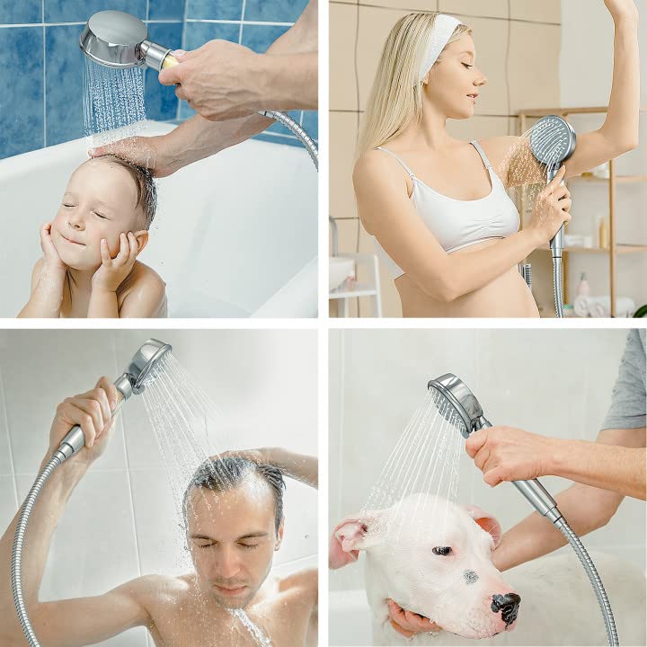 ROOMATIC Filtered Shower Head with Vitamin C, Shower Filter Remove Chlorine & Heavy Metals - Help Dry Skin & Hair Loss, High Pressure 5 Spray Mode Showerhead with 70" Hose & 2 Replacement Filters