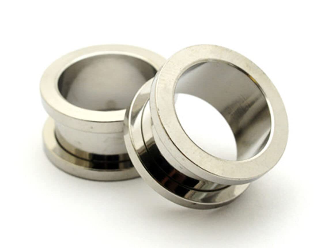Pair Steel Screw on Tunnels Set gauges Plugs Pick Size (7/8" - 22mm)