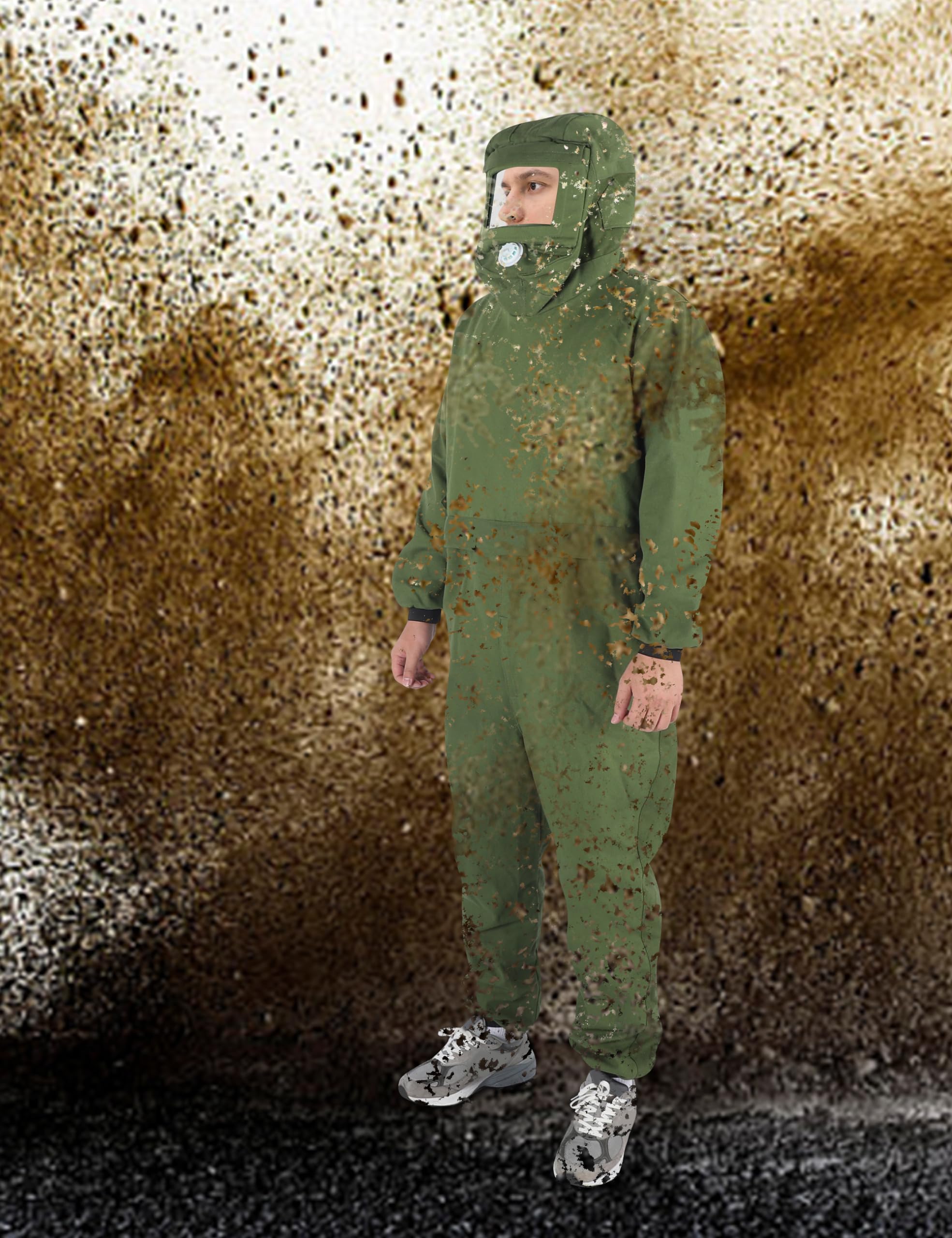 Sand Blasting Hood Suit Sand Blasting Suit Protective Hood Splash Work Protection for Cast Iron Shipbuilding