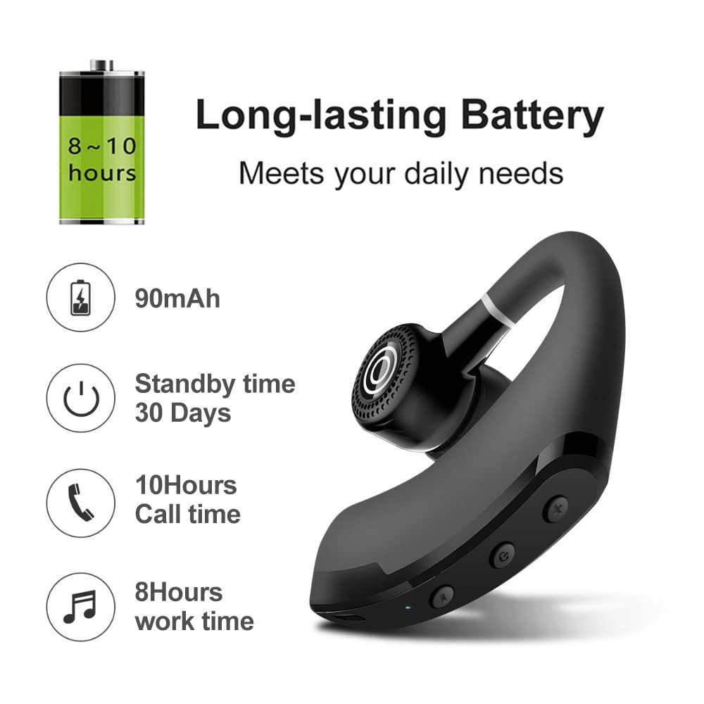 Wireless Earbuds,25 Hours Talktime Wireless Mono Bluetooth Headset with HD Microphone CVC8.0 Bluetooth Headphone Noise Reduction 270 ° Rotatable for Working/Driving