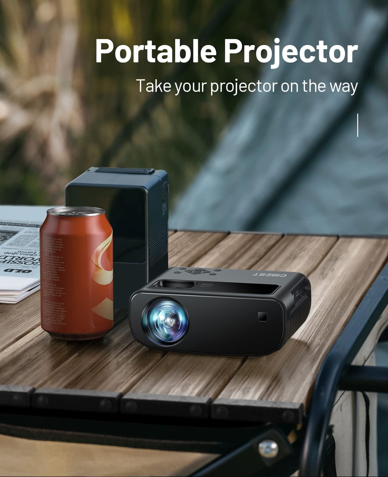 Mini Projector, Upgraded CiBest Native 1080P Portable Projector 10000L, Outdoor Projector for Home Theater Movie Projector, Projector 4K Compatible with HDMI, VGA, USB