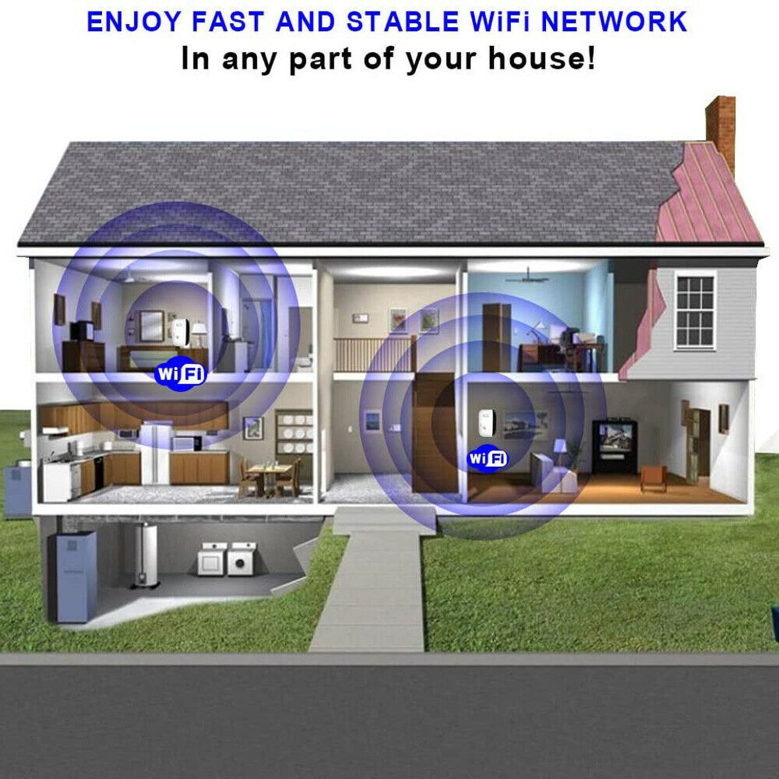 WiFi Extender, 2022 WiFi Extenders Signal Booster for Home Office Outdoor, Wireless Internet Repeater Up to 3000sq.ft, Portable WiFi Range Extender, Long Range Amplifier with Alexa