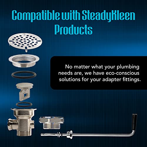 STEADYKLEEN - 3.5-inch Sink Drain Waste Drain Valve with Twist Handle, Fits Commercial Sink Style Drains, Controls Sink Drain Stopper, Must-Have Sink Repair Kit - Reducer not included