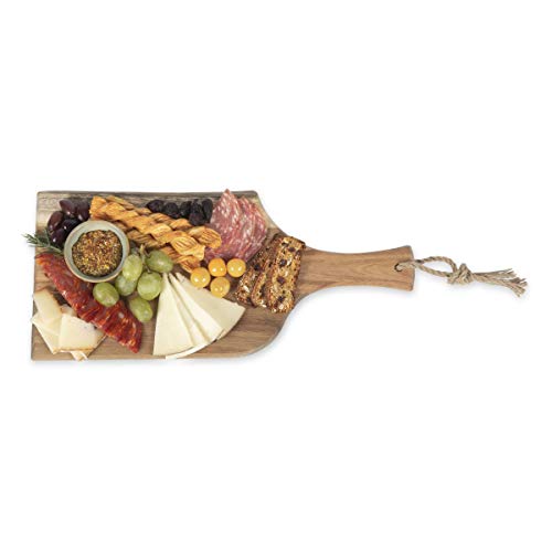 TOSCANA - a Picnic Time brand - Friends Central Perk Artisan 18" Acacia Charcuterie Board with Raw Wood Edge, Cheese Board, Serving Platter, (Acacia Wood)