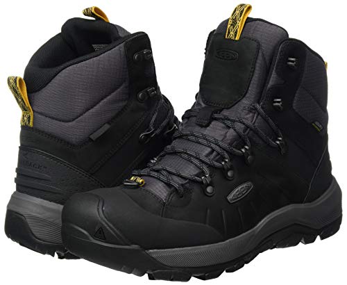 KEEN Men's Revel 4 Mid Height Polar Insulated Waterproof Snow Boots, Black/Magnet, 12