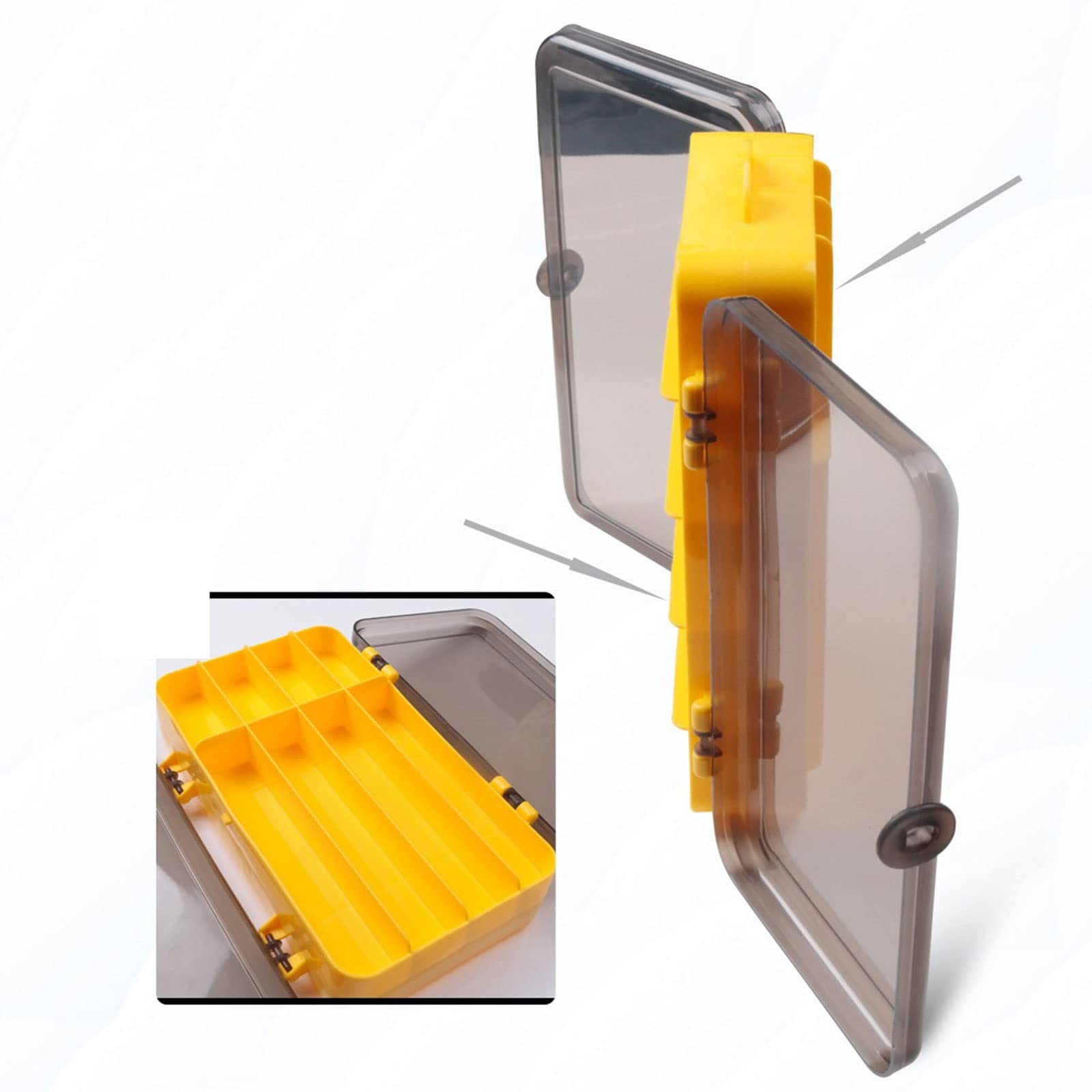 RORUN Portable Tool Box Portable Double-Sided Multifunctional Fishing Storage Box Portable Outdoor Fishing Lure Box Rock Organizer Fish Accessory Box