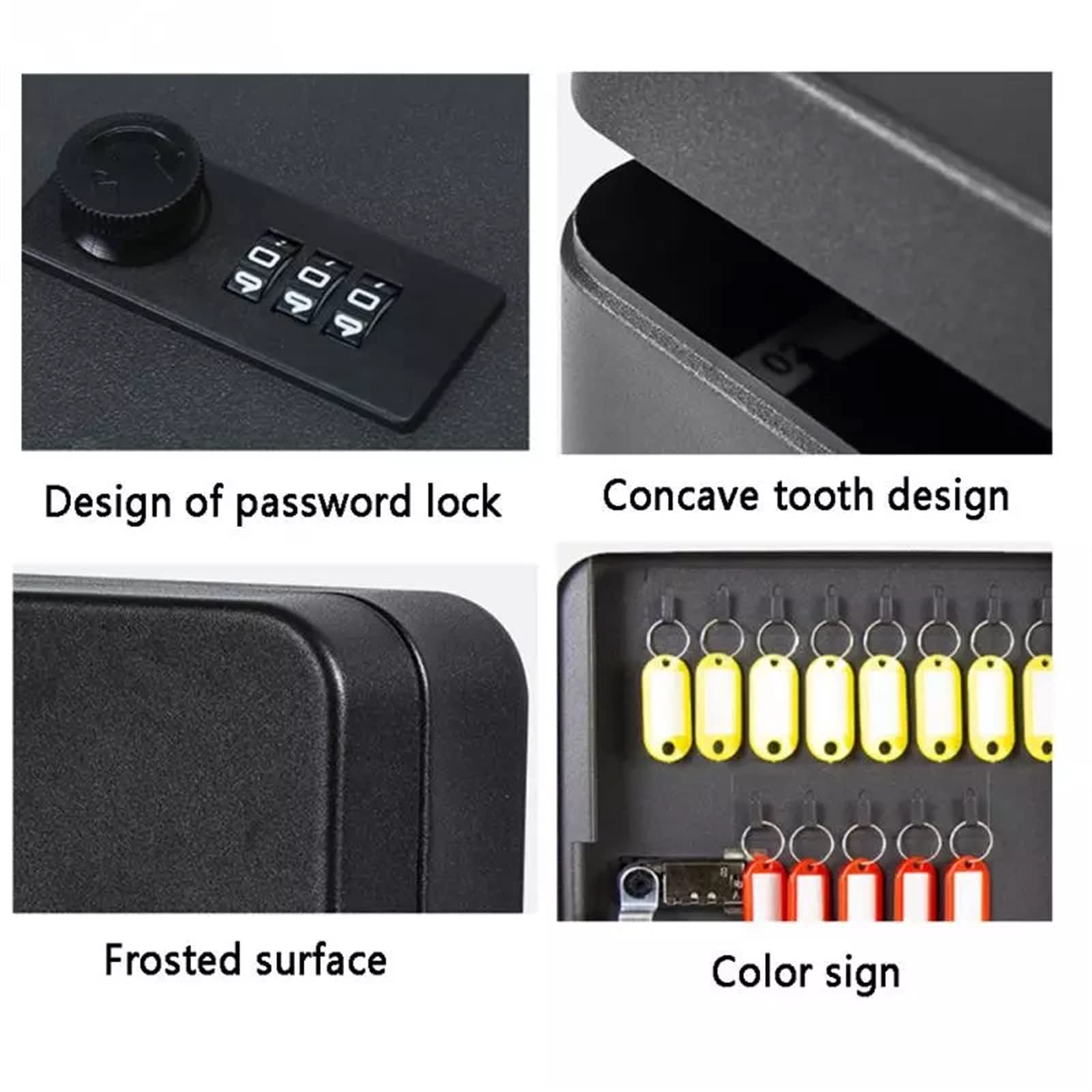 RORUN Small Safe Key Safe Box Organizer Storage Cabinet Home Car Resettable Code Wall Mounted Metal Office Combination Lock Password