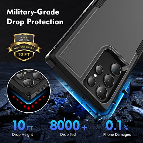 Vipcase for Samsung Galaxy S23 Ultra Case, ๐๐๐ฎ๐น ๐๐ฎ๐๐ฒ๐ฟ๐ Protection S23 Ultra Case, Military Grade Shockproof Galaxy S23 Ultra Case, Heavy Duty Samsung S23 Ultra Case 5G 6.8" 2023 - Black