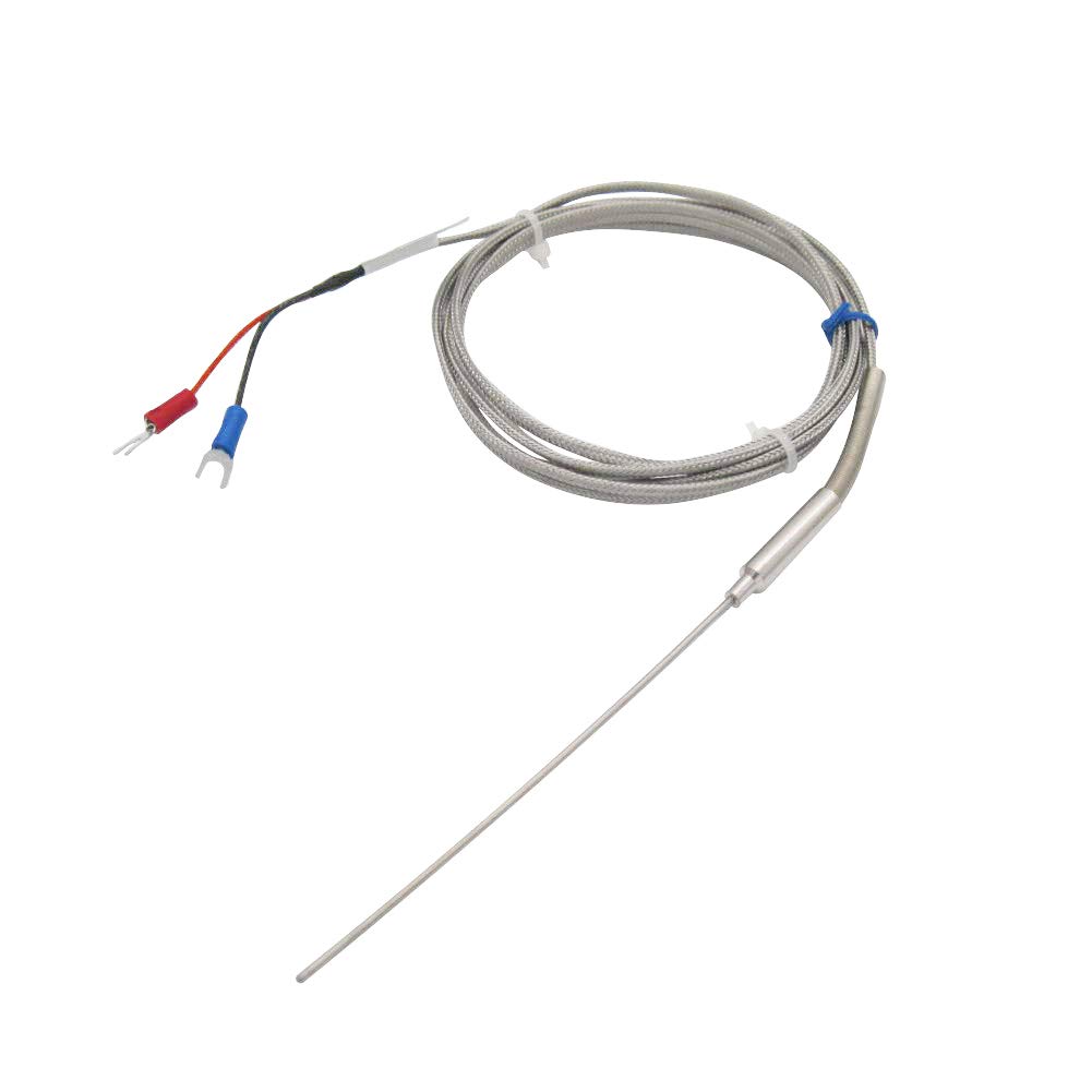 K Type Thermistor Temperature Sensor Probe Range from 0 to 600 °C Temperature Controller, 100mm/4" Long Probe Thermocouple, Probe can be Easily Bent Diameter :1.5mm/0.06" (1.5X100X2M) MT-6315-100mm