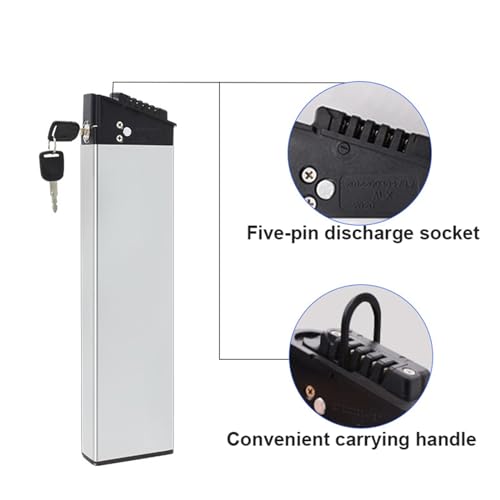 JHKZUDG 48V Folding E-Bike Battery, 48V 8Ah 10Ah 13Ah Foldable Bicycle Lithium Battery Pack,Built-in BMS and 54.6V Charger,for 200W-750W Foldable Bicycle Motor,13ah