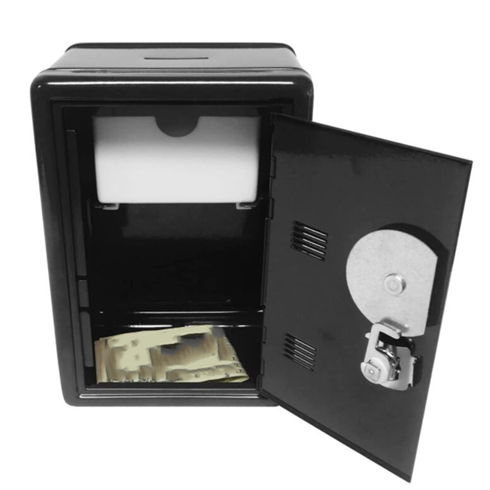 RORUN Small Safe Safe Box Organizer Iron Table Piggy Bank Metal Mini Cabinet Storage Box for Money Box