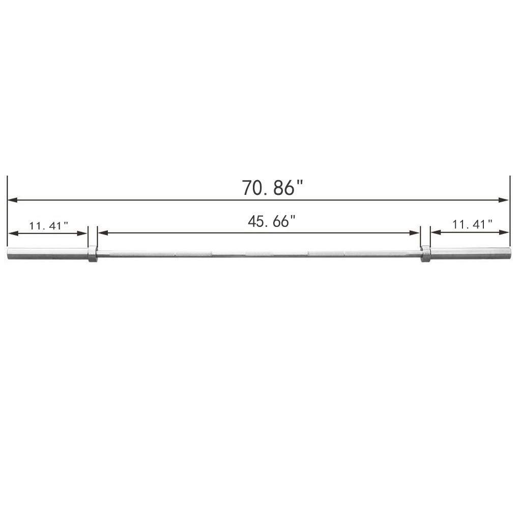 loinrodi 6ft Olympic Barbell 2 inch Bar Standard Weightlifting with 2 Circlips