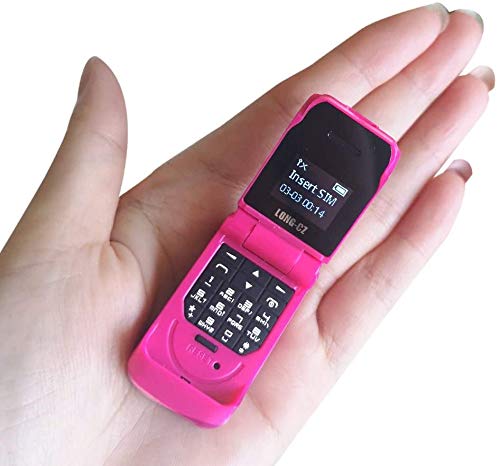LONG-CZ J9 World Mini Smallest Flip Mobile Phone Unlocked (Pink)