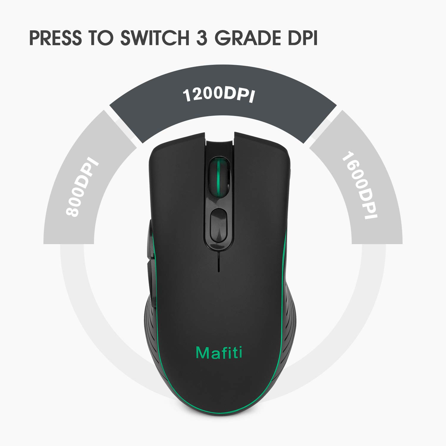 mafiti Wireless Mouse, 2.4G Rechargeable Mouse for PC Laptop Computer Desktop