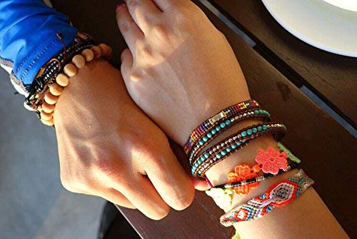 KELITCH New Star Turquoise Bracelets Love Silver Beads 3 Wrap Bracelet Women Shell Pearl Bracelets