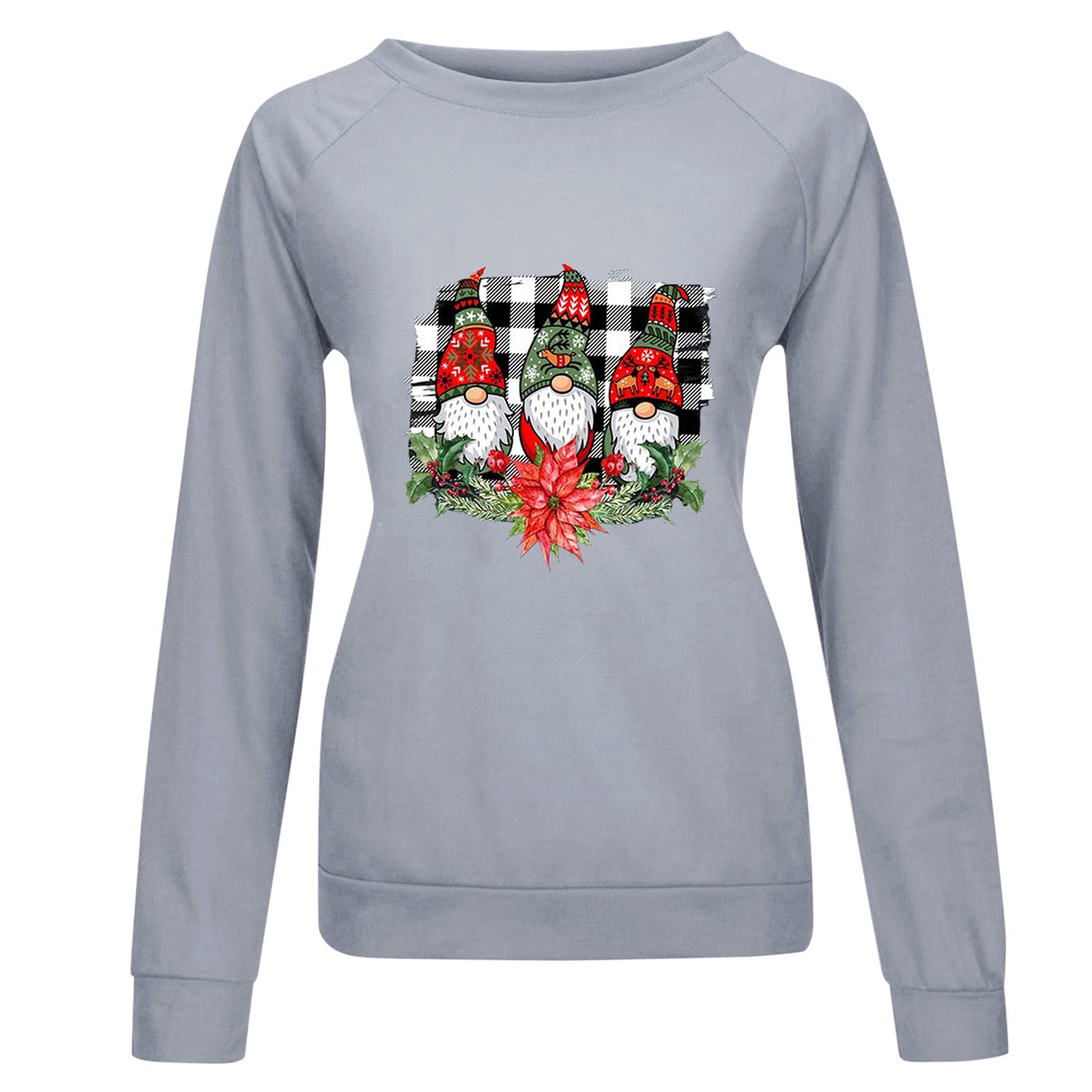 Tunic For Women Tops Plain Fashion Hoodies Long Sleeve Sweatshirts Drop Shoulder Pullover Baseball T-Shirt Grey