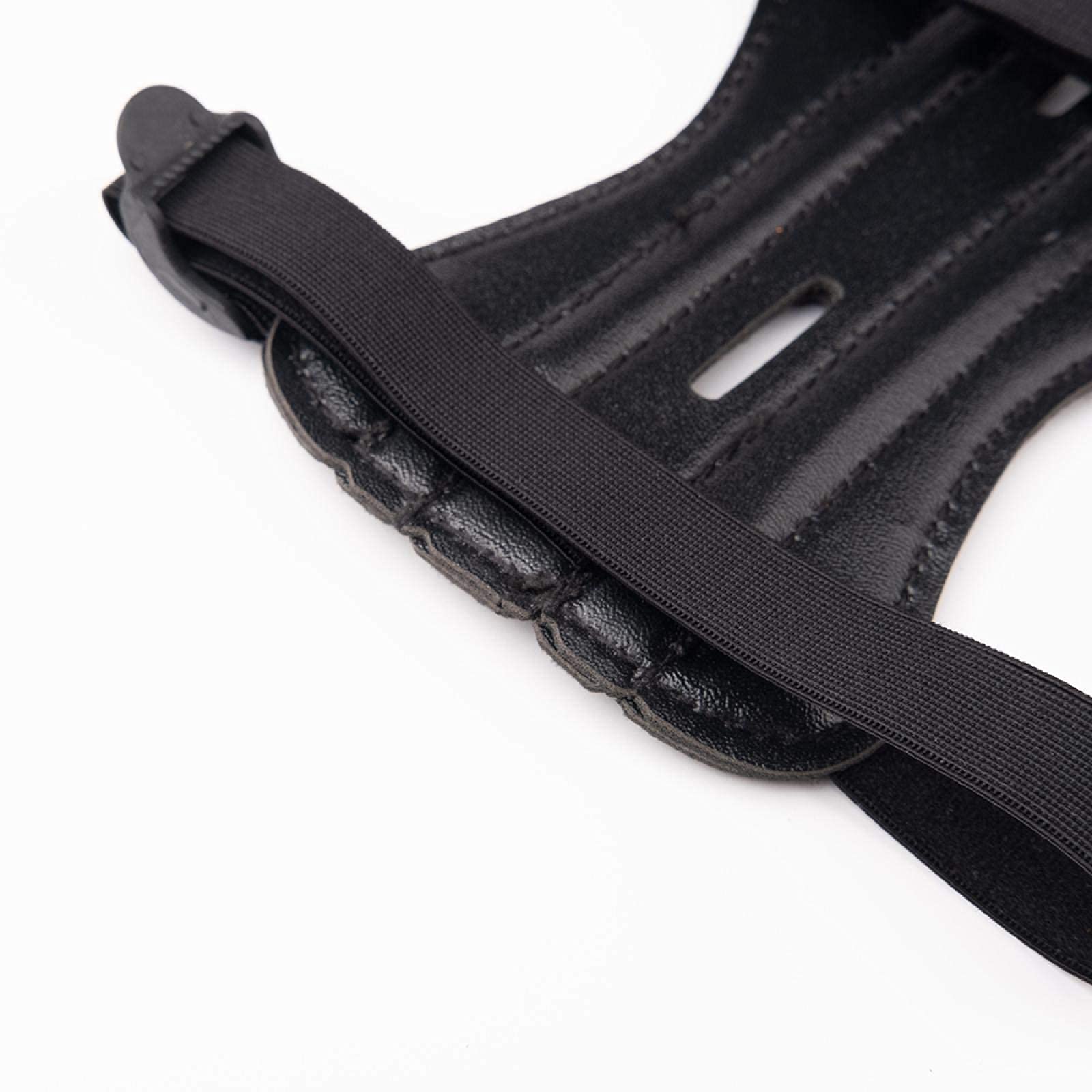 LOKHEIRA ARCHERY Archery Arm Guard, Leather Forearm Protector w/Bow Adjustable 3-Strap Buckles for Shooting Hunting Practice(Contain Finger Protector)