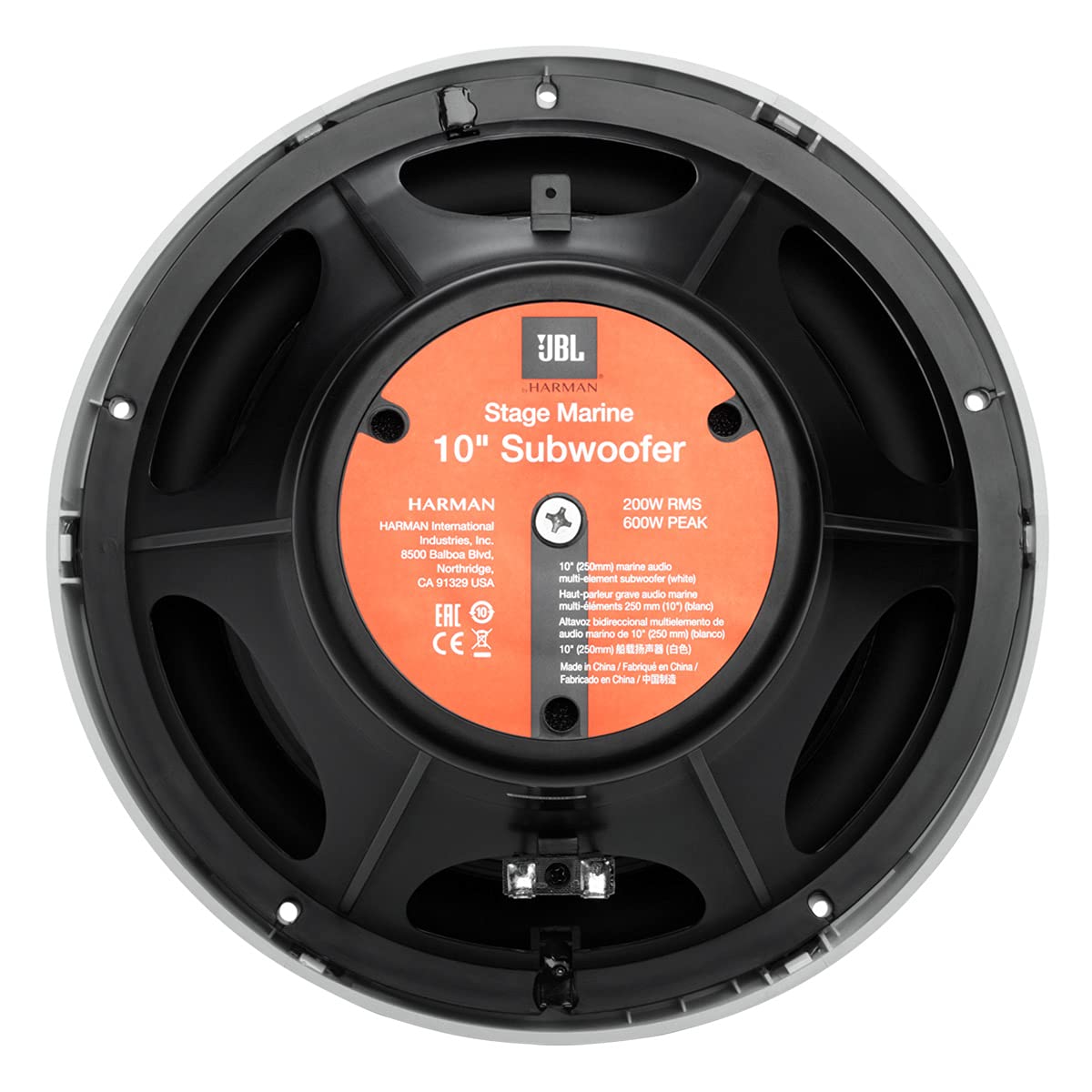 JBL 10" (250mm) marine audio multi-element subwoofer 200W β (WHITE)