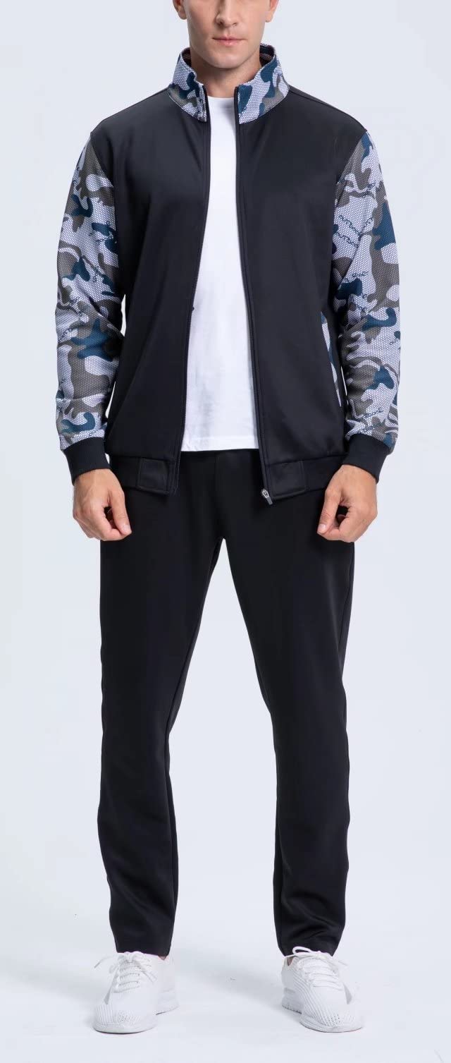MAGCOMSEN Track Suits for Men Set Winter Sweatpants Camo Tracksuit Running Jacket Casual Sweatshirt Jackets Running Suit Athletic Set for Men Sweatsuit