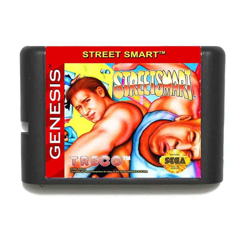 Street Smart Game Cartridge 16 Bit MD Game Card With Retail Box For Sega Mega Drive For Genesis (Black)