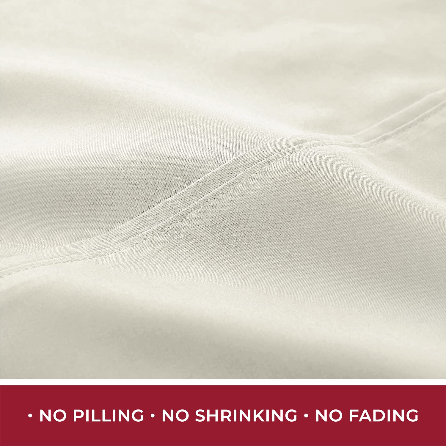 Mellanni 400 Thread Count Cotton Sateen Sheets Set - 4 Piece White Bed Sheets Set - Fits Mattresses up to 16" Deep - Cooling Sheets for Hot Sleepers (Full, Ivory)