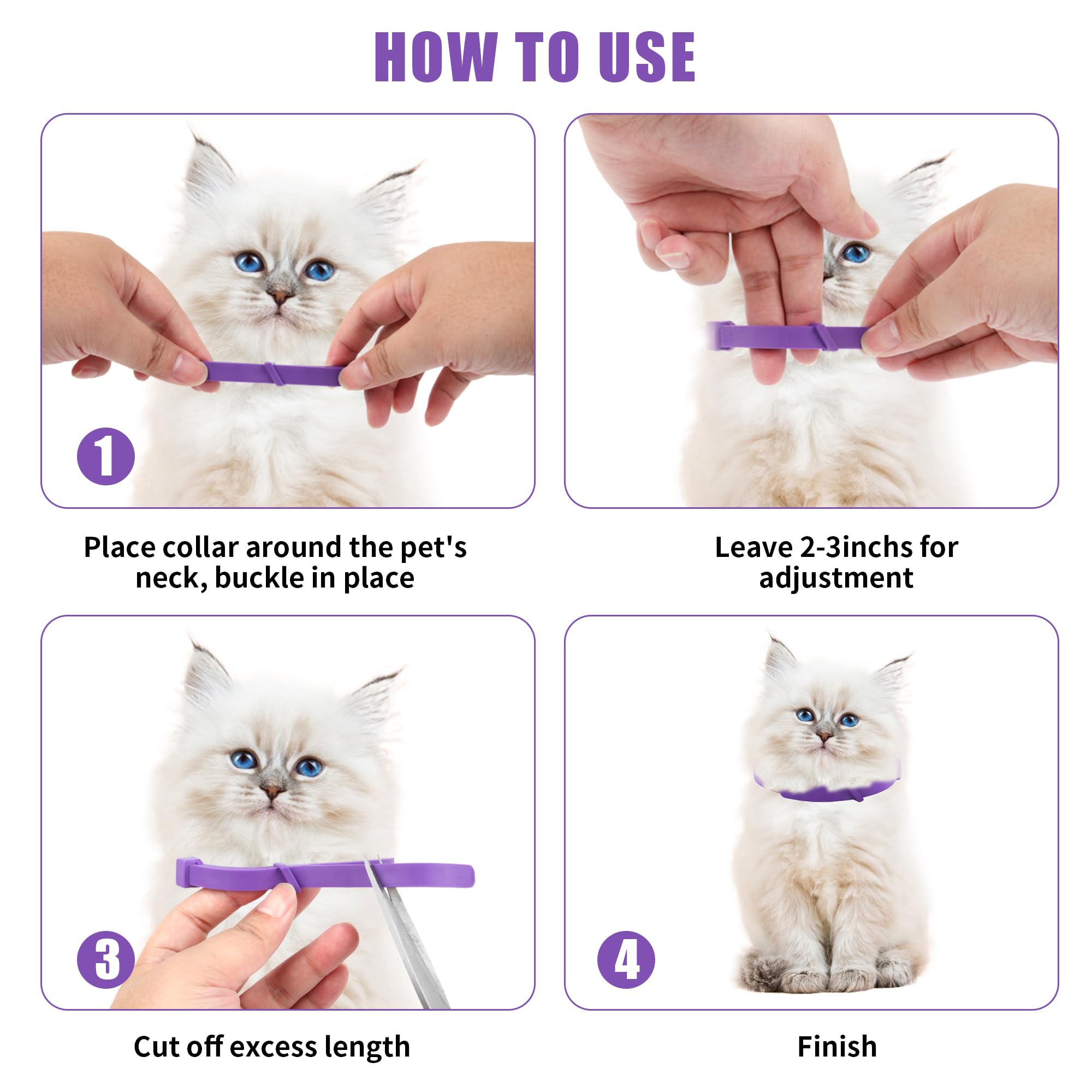 Yirr Calming Collar for Cats, 4 Pack Cat Calming Collar, Cat Pheromone Collar, Cat Calming Collar for Indoor Outdoor Cats, Relaxing Pheromone for Cat Relief Stress Anxiety Fighting Scratching