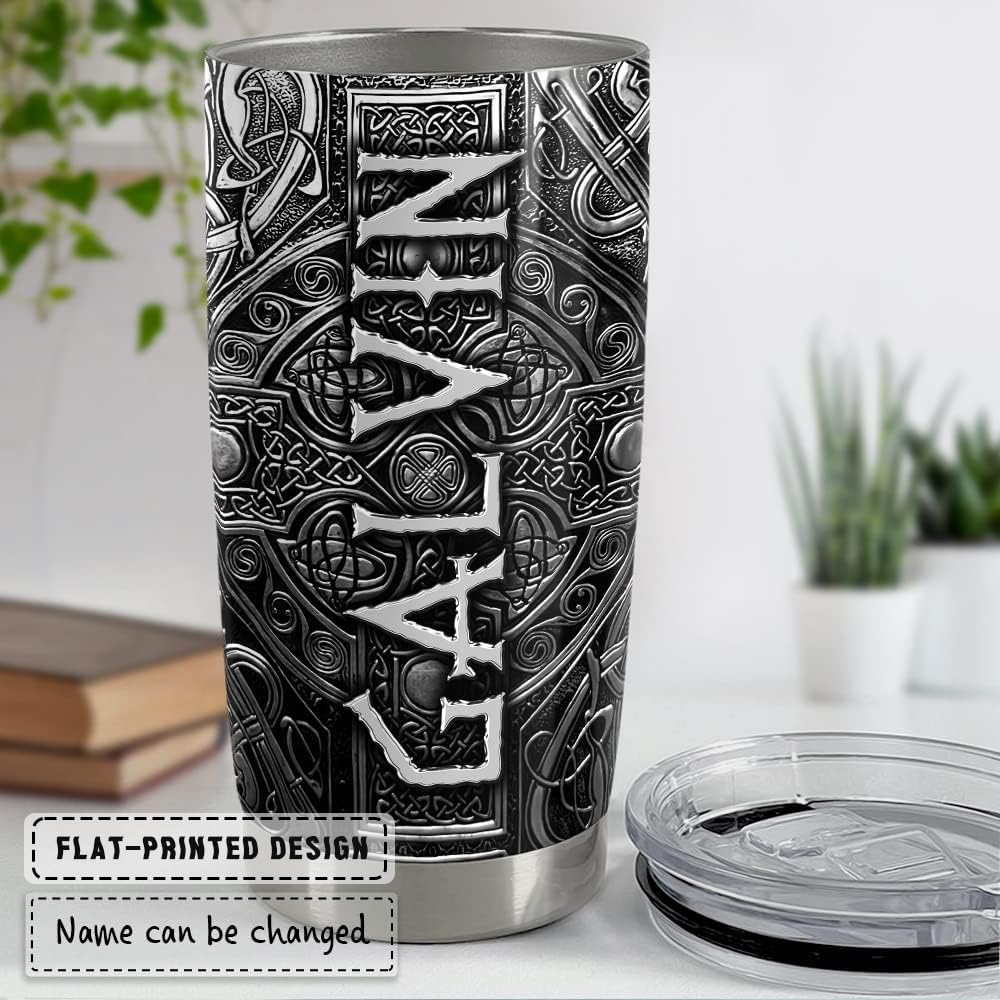 Personalized Wolf Tumblers Viking 20oz 30oz Tumbler with Lid Gift for Men Dad Son Father Husband Christmas Birthday