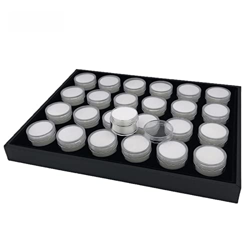 MEGTRI Womenjewelrybox Novel Gem Jar Display Gemstone Insert Tray Jewelry Charms Beads Organizer White Foam Round Box Lining Show Case Holder