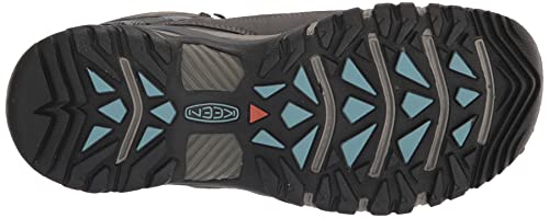 KEEN Women's Targhee 3 Mid Height Waterproof Hiking Boots, Magnet/Atlantic Blue, 9