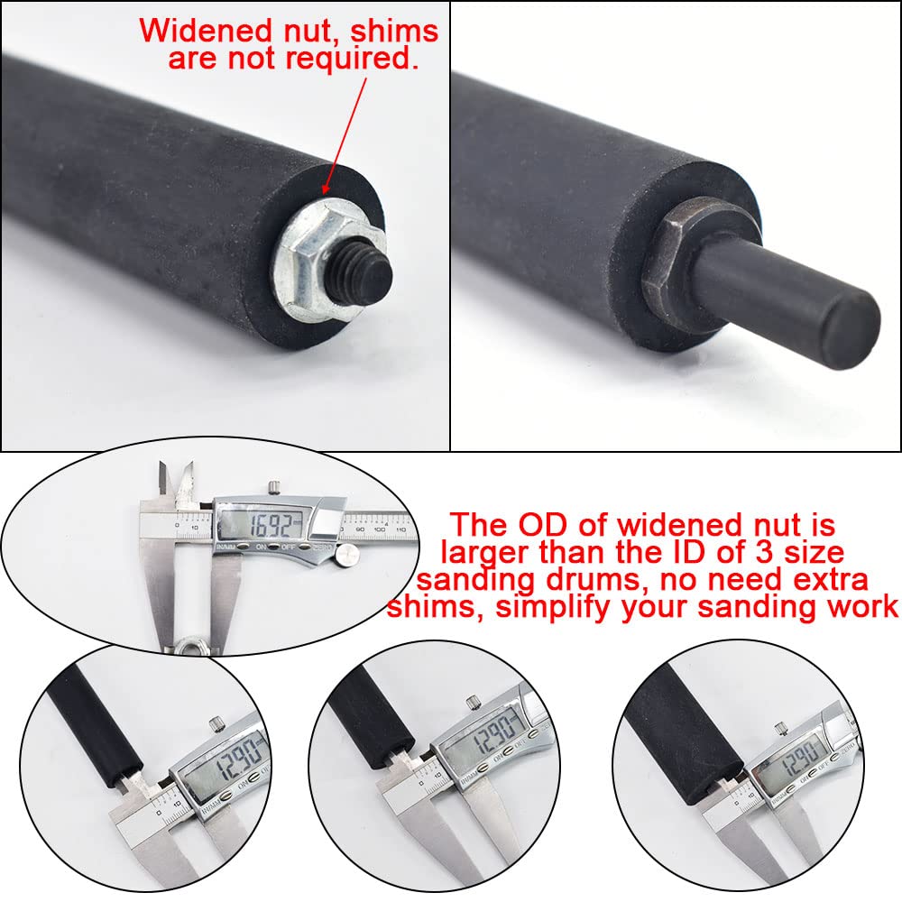 scottchen PRO Spindle Sander Adaptor 4-1/2" x 1/2" with Rubber Sanding Drum Kit OD 3/4", 1", 1-1/2" and Sandpaper Sleeves Grit# 80,120 - S/10