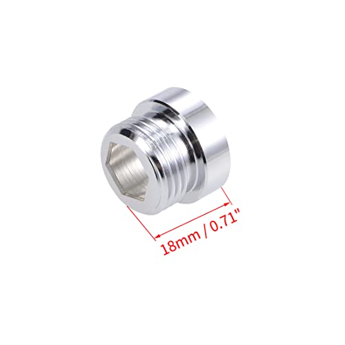 uxcell Faucet Adapter G1/2 Male Thread to M22x1.0 Female Thread Copper Aerator 24 x 18mm for Garden Hose 5Pcs