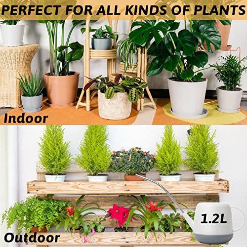 SAROSORA Watering Can for Hous Plants Garden Flower Long Spout 1.2L Helps You Water Tiny House Plants, Succulents, Bonsai or Herb Gardens (White)