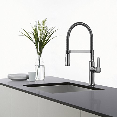 KRAUS Pax 22 1/2-inch 16 Gauge Undermount Single Bowl Stainless Steel Kitchen Sink, KHU23, Satin