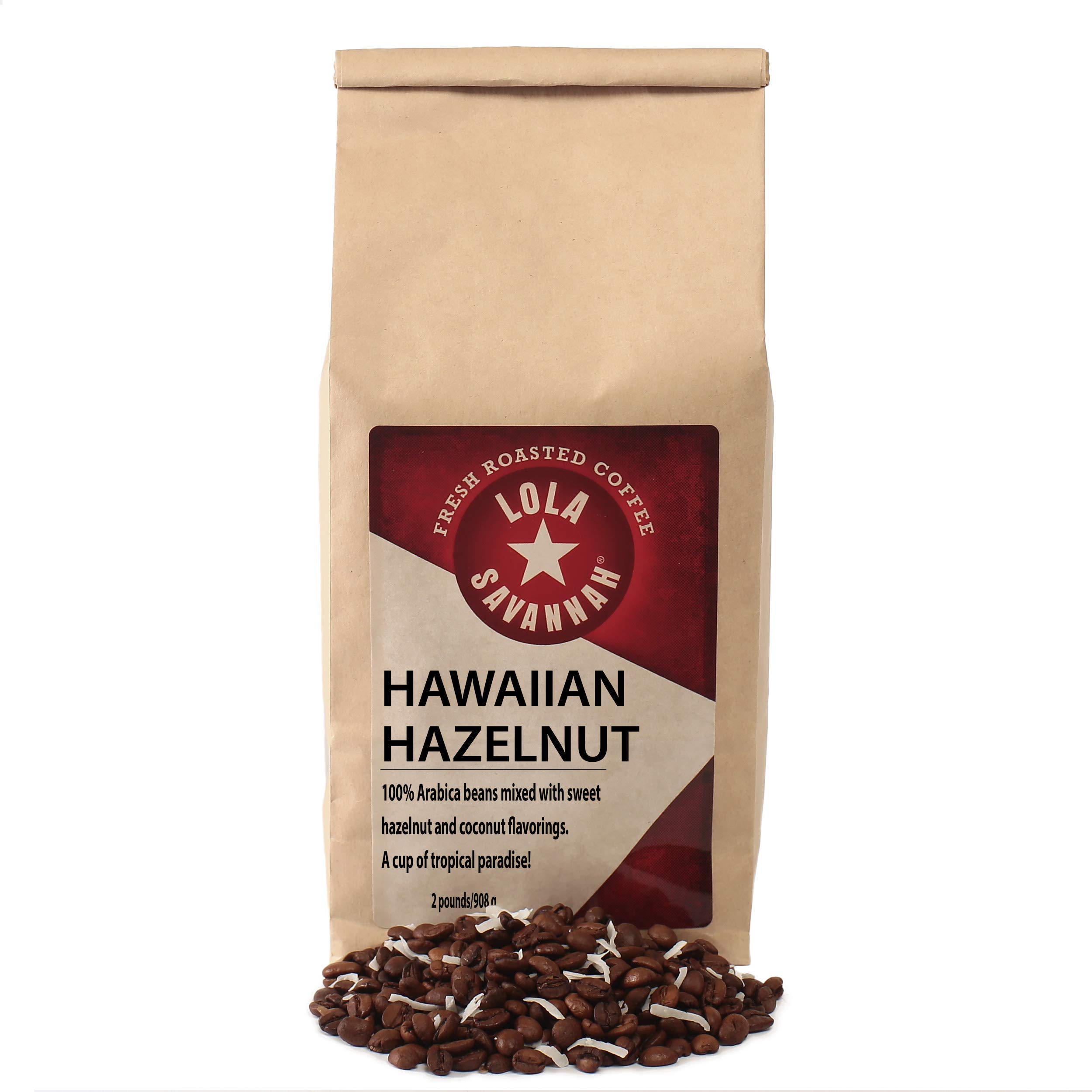 Lola Savannah Banana Nut, Coconut Creme, Hawaiian Hazelnut Bundle Whole Bean Caffeinated Coffee, 2lb, 1 Pack
