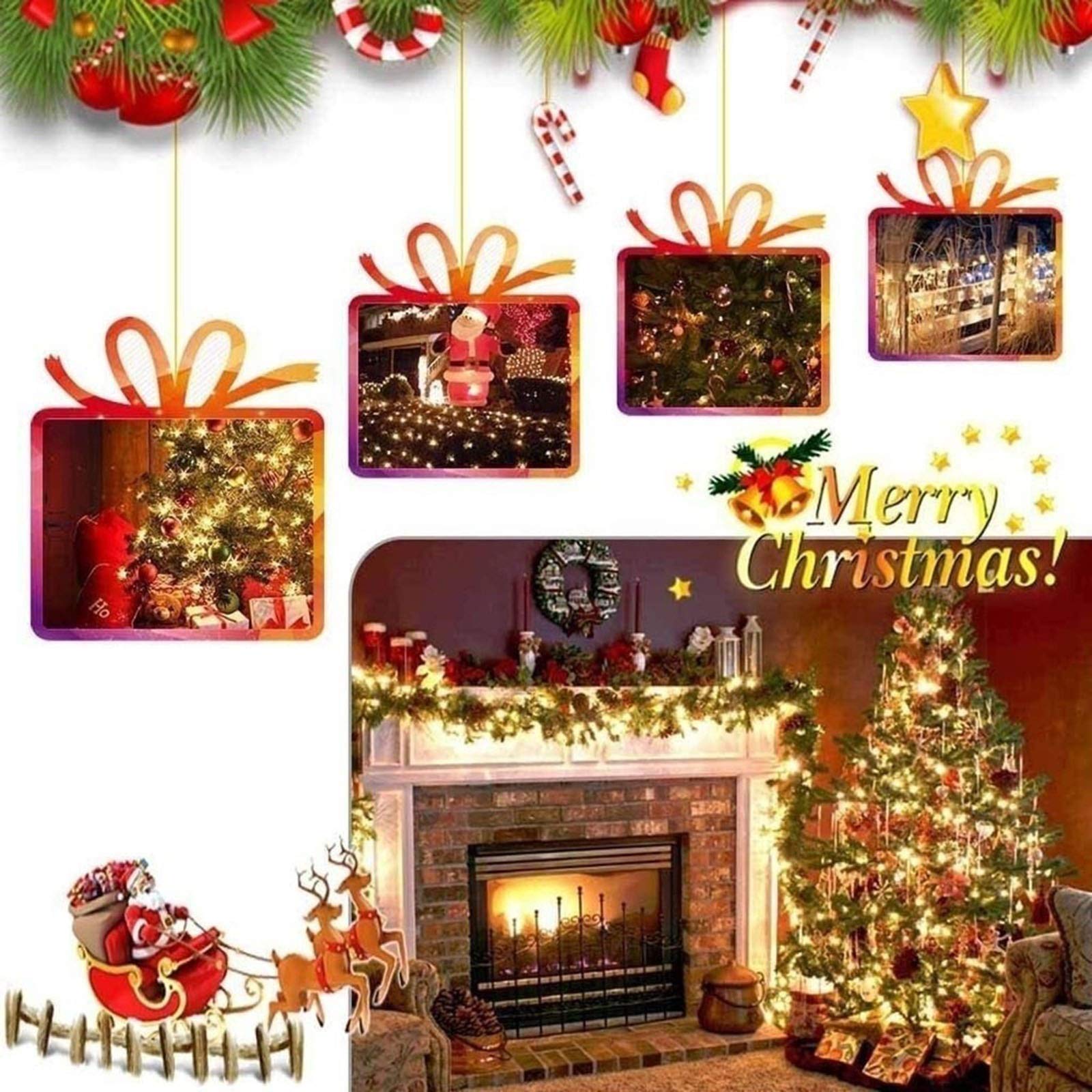 LIUPENGWEI 8Modes Solar Power Fairy String Lights Outdoor Decorative Light Waterproof IP65 with Light for Garden Home Wedding Party Christmas Halloween Decoration Lights String Garden Ghost Light