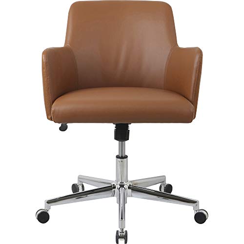 Lorell Bonded Leather Task Chair, 31.1" x 25.4" x 27.5", Tan