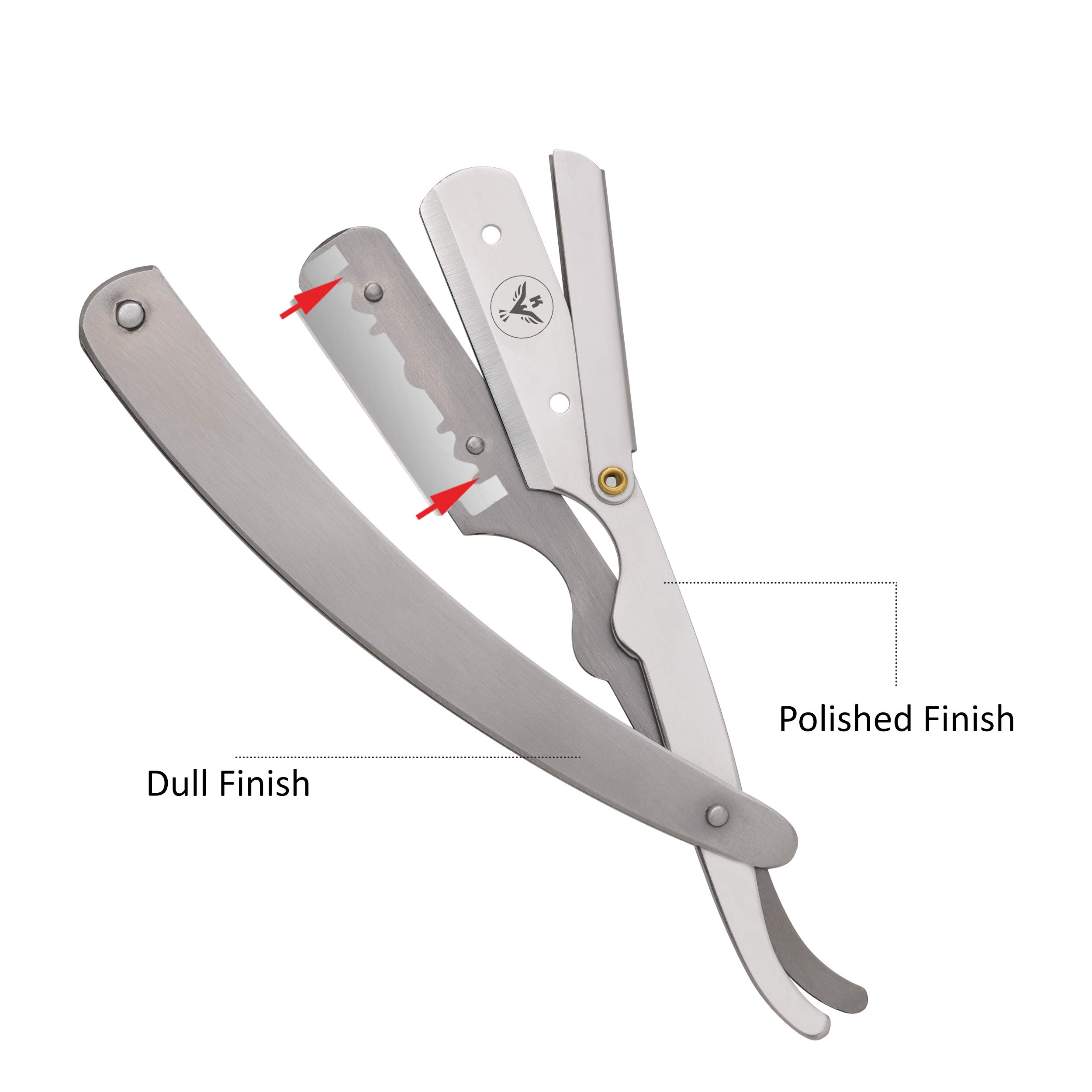KOEL Professional Vintage Straight Edge Shaving Razors Barber Beauty Salon Classics Hair Remover Stainless Steel Handle for men (Design 1)