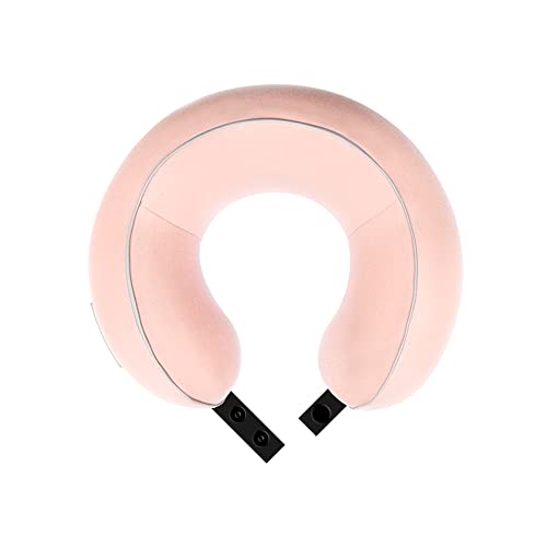 URBAN FOREST Kids Neck Pillow,Memory Foam,Ergonomic&Washable Travel Pillow,Safety Button,School Nap Pillow Gifts Portable for Toddler/Child,Can Be Rolled Up(Drawstring Bag) (Pink)
