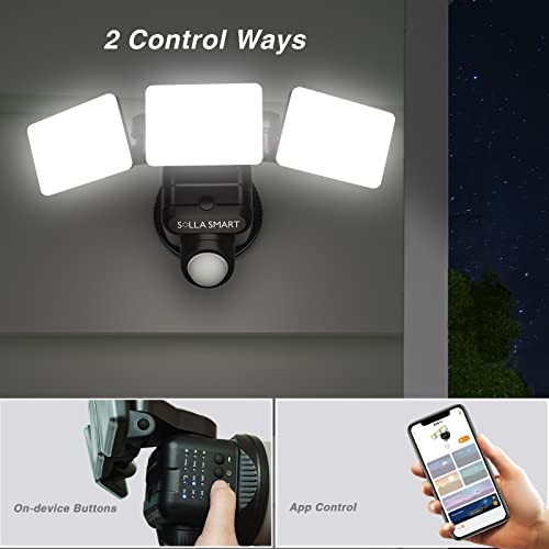 Smart LED Security Lights, 36W 5000LM Dimmable Motion Sensor Lights Outdoor, 2700K-6500K, IP65 Waterproof, App Group Control, Dusk to Dawn Security Flood Light for Garage, Yard, Porch