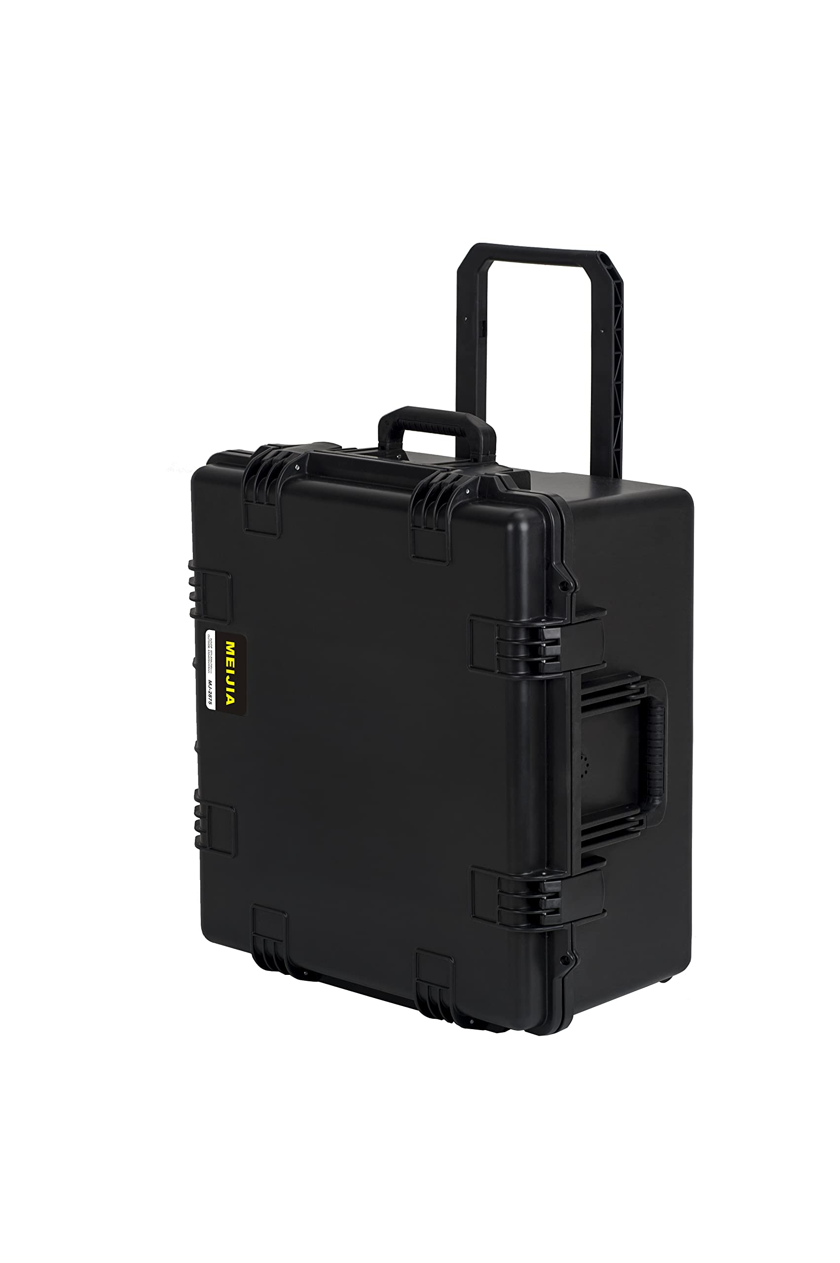 MEIJIA Portable All Weather Waterproof Hard Case, Camera Case with Customizable Fit Foam And Rolling Wheels, 24.8"X23.7"X13.17",Elegant Black