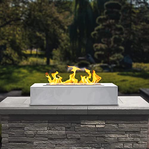 Royxen Tabletop Fire Pit 18 Inch Concrete with Lid, Large Size Rubbing Alcohol Fireplace Indoor Outdoor Fire Bowl