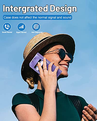 OCASE Compatible with iPhone 13 Pro Max Wallet Case, PU Leather Flip Folio Case with Card Holders RFID Blocking Stand [Shockproof TPU Inner Shell] Phone Cover 6.7 Inch 2021 (Purple)