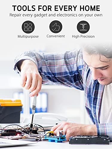 Syntus Precision Screwdriver Set, 63 in 1 with 57 Bits Screwdriver Kit, Magnetic Driver Electronics Repair Tool Kit for iPhone, Tablet, Macbook, Xbox, Cellphone, PC, Game Console, Black