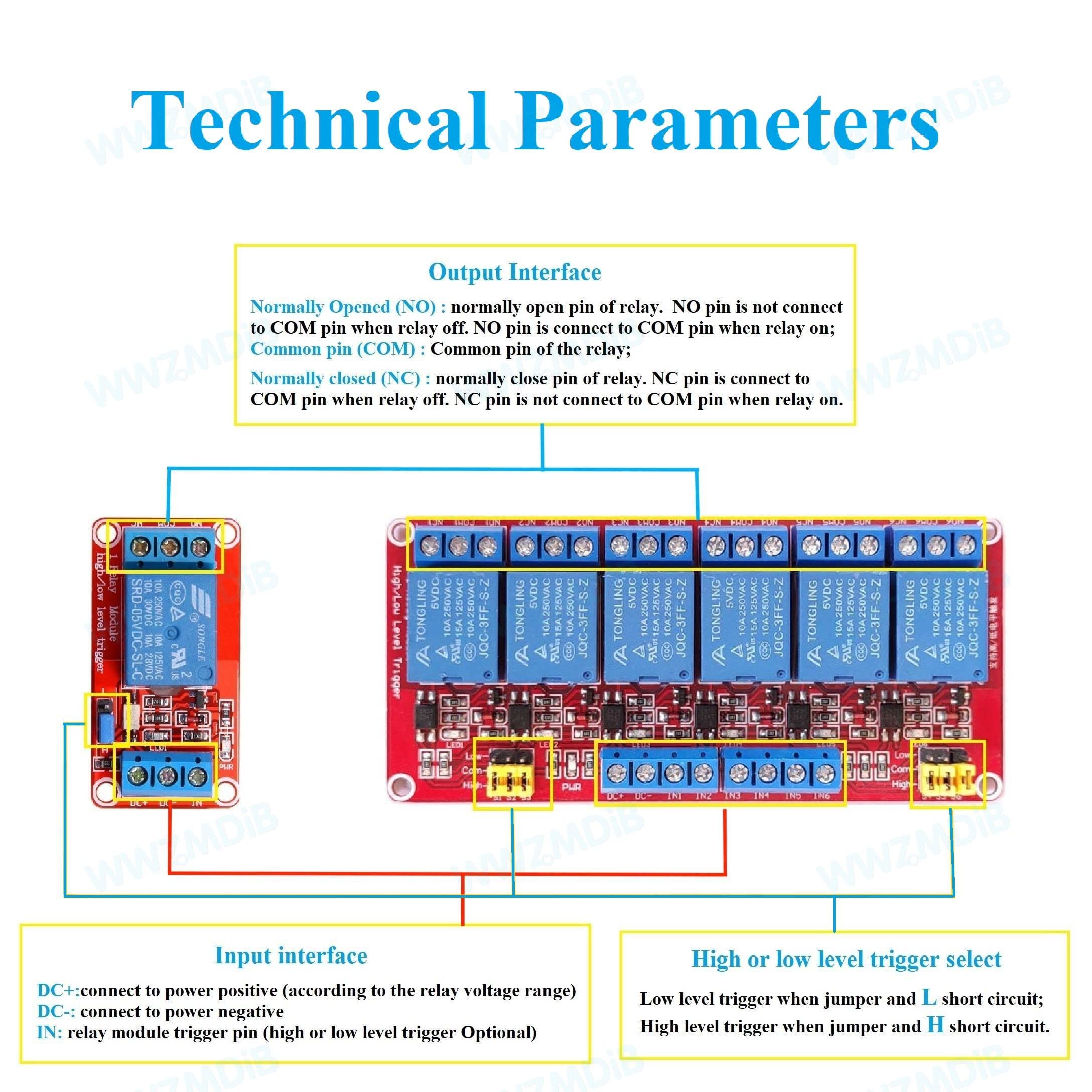 WWZMDiB【12Pcs, 5V, 1 Channel, Relay Board】Relay Module 1/2/4/6/8/16 Channel 5V 12V 24V with Optocoupler Isolation Support High and Low Level Trigger