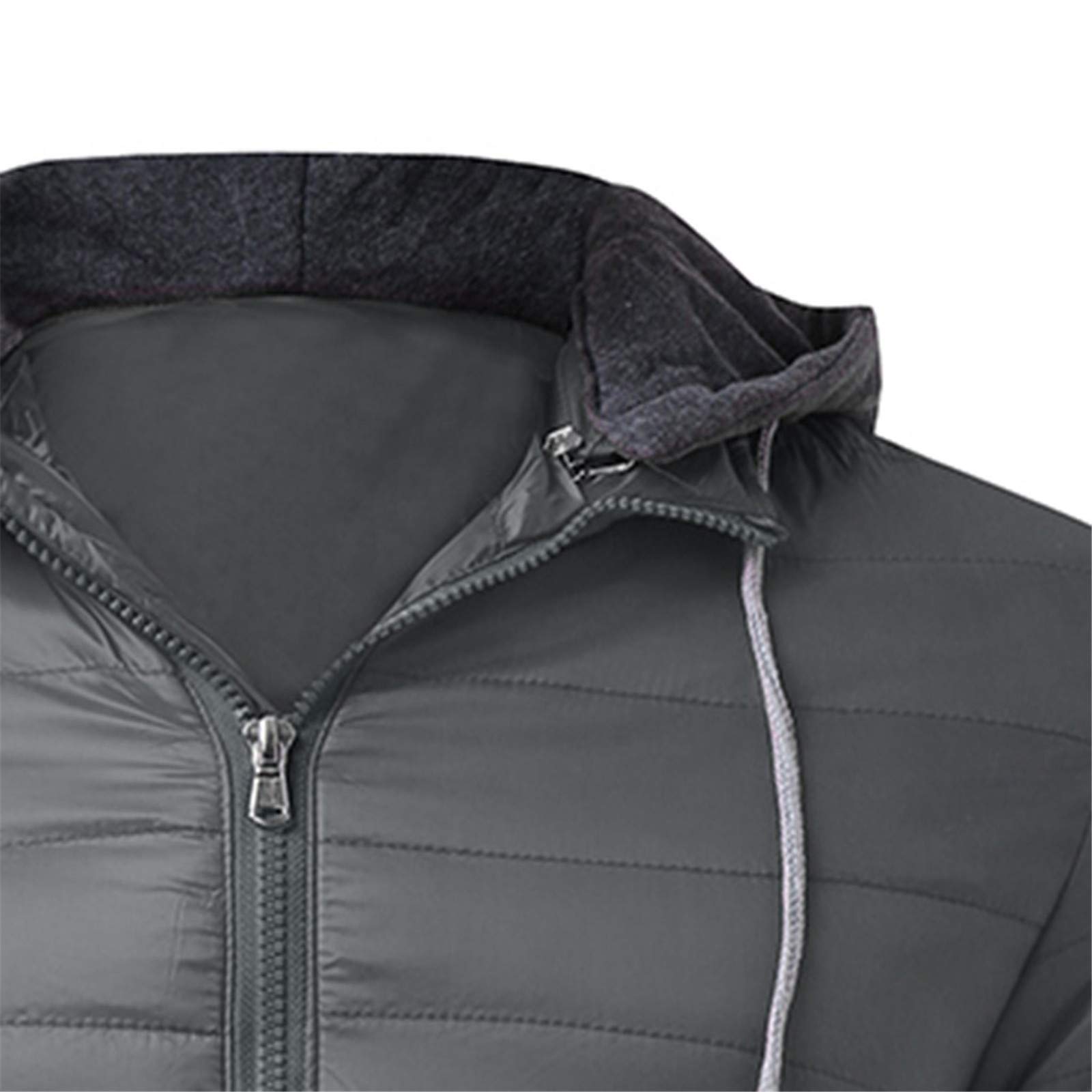 Men's Lightweight Warm Puffer Jacket Winter Down Jacket Thermal Hybrid Hiking Coat Water Resistant Packable Autumn Winter Gray