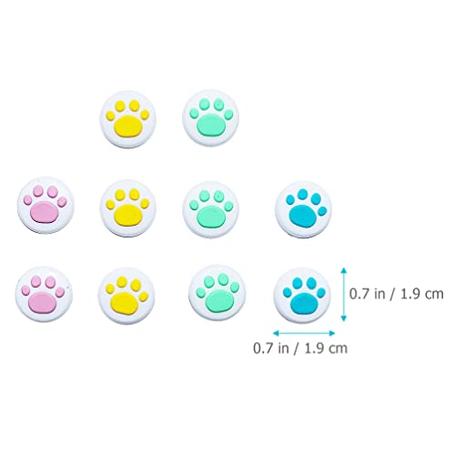 SOLUSTRE Controller Thumb Grips Soft Silicone Thumb Grip Caps Replacement Cute Cat Paw Design Thumb Cover Joystick Caps Stick Cover Compatible with Switch NX 10pcs